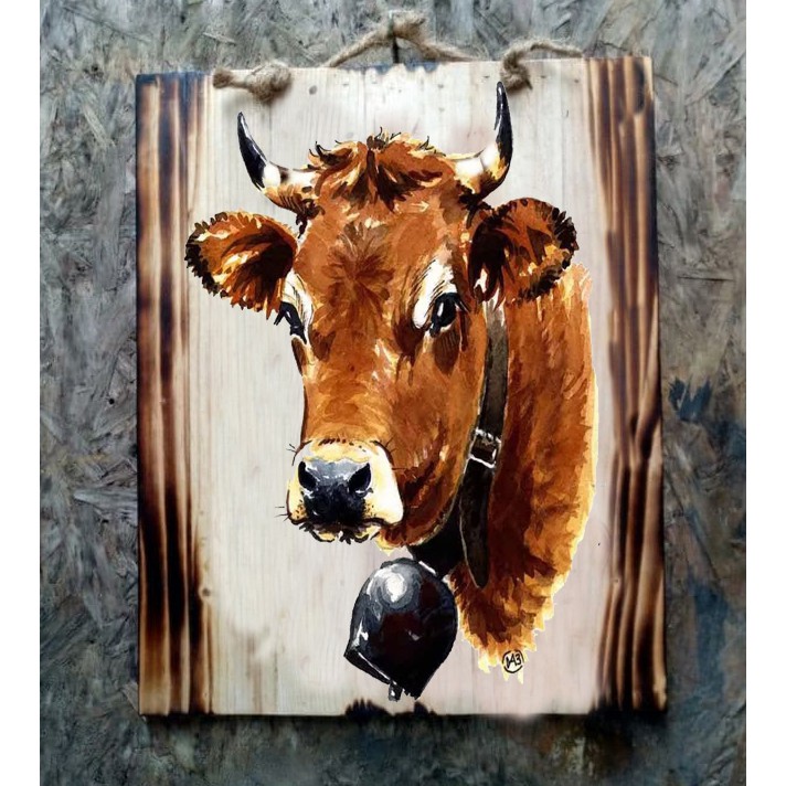 Jual HIASAN DINDING LUKISAN KAYU BINATANG SAPI ABSTRAK JATIBELANDA ...