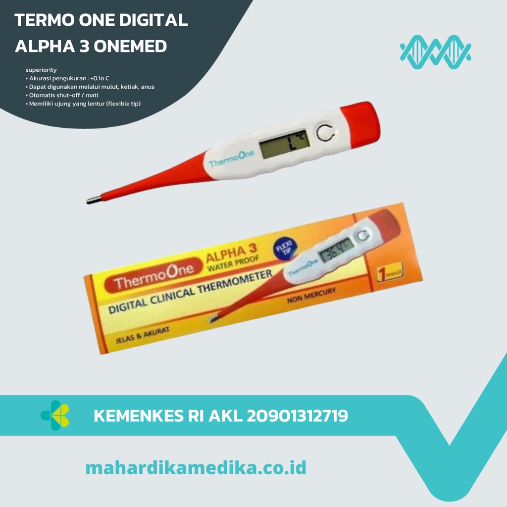 Jual Termometer Alpha 3 Onemed Alat Cek Suhu Original Indonesia|Shopee ...