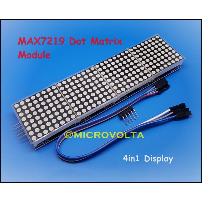 Jual Unik MAX7219 Serial 8x8 Dot Matrix Module Common Cathode 4in1 RED ...