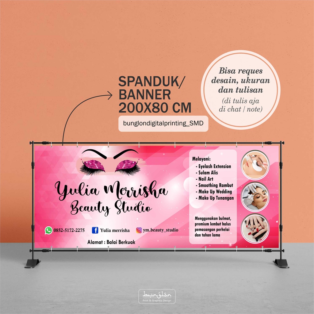 Jual Size 200x80 Cm, Spanduk Banner Salon Eyelash Custom Murah | Shopee ...