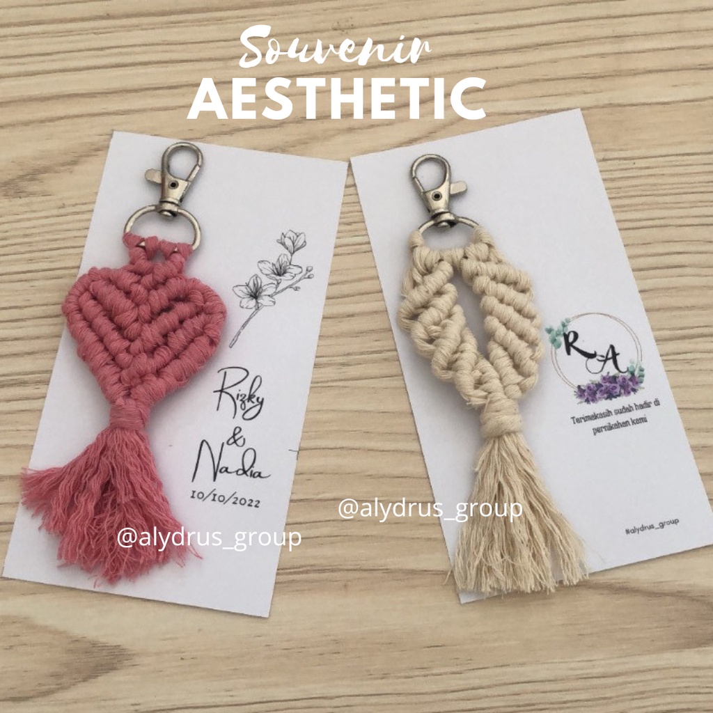Jual Souvenir aesthetic gantungan macrame / souvenir lucu / handmade ...