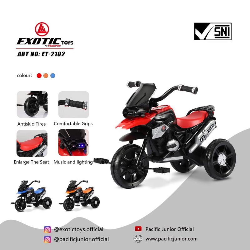 Jual SEPEDA MOTOR ANAK EXOTIC ET2102 RIDE ONE GOWES SEPEDA RODA TIGA ...