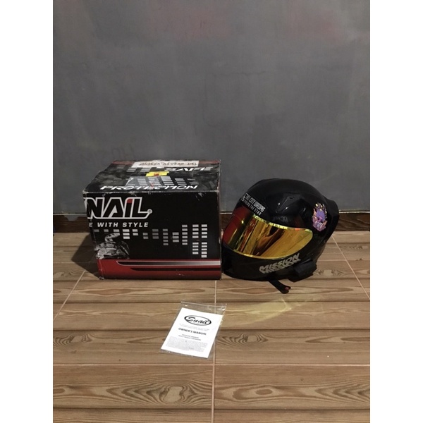 Jual Helm Fullface SNAIL FFS1 BLACK GLOSS MODIF | Shopee Indonesia