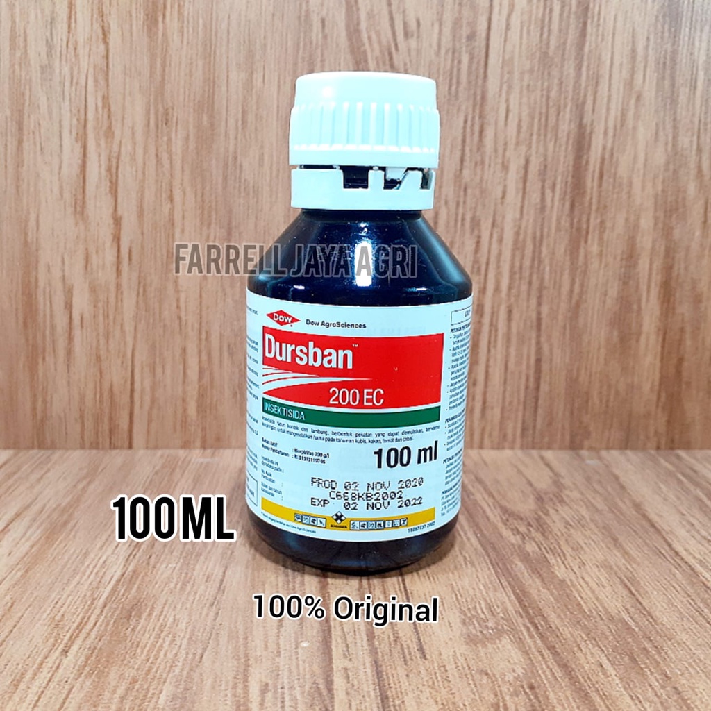 Jual DURSBAN 200 EC INSEKTISIDA SERANGGA 100 ML / HAMA TANAH | Shopee ...
