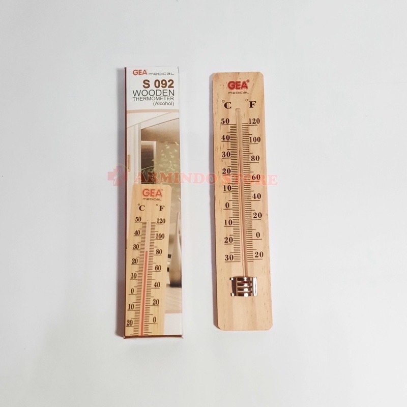 Jual THERMOMETER KAYU GEA MEDICAL WOODEN S092-TEMPERATUR SUHU RUANGAN ...