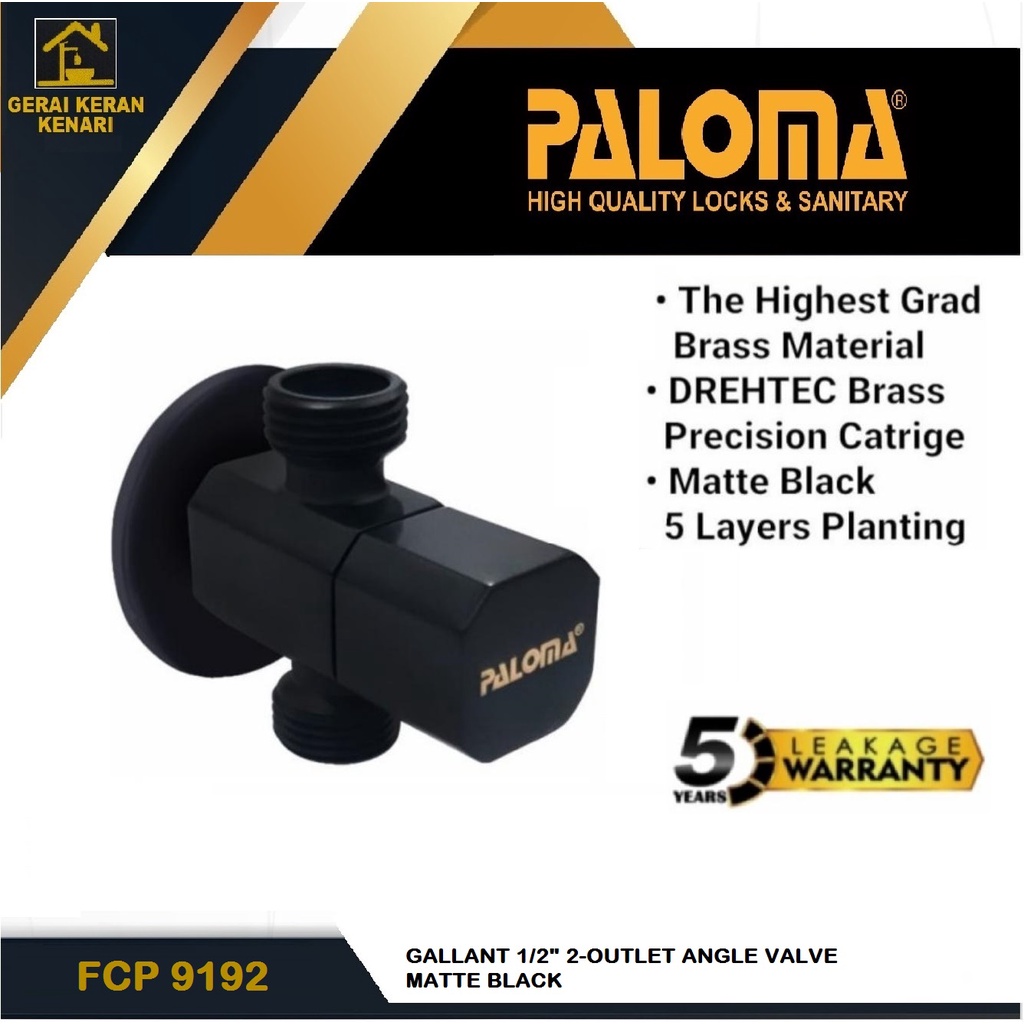 Jual PALOMA FCP 9192 STOP KERAN CABANG KRAN TOILET WC JET SHOWER HITAM ...