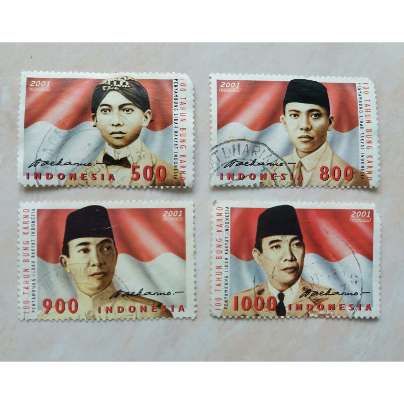 Jual (AB) Perangko Indonesia 2001 100 Tahun Bung Karno Used | Shopee ...