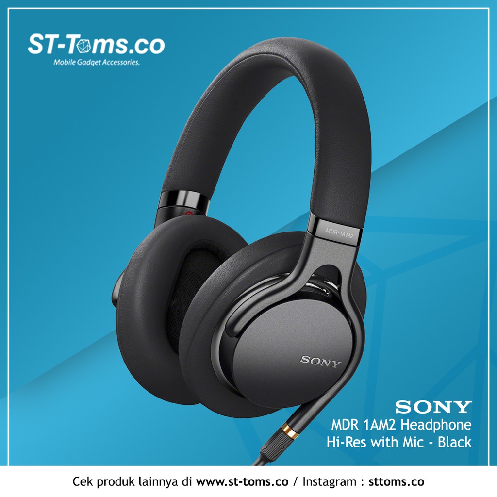 Jual Sony MDR 1AM2 / MDR1AM2 / 1AM2 Headphone Hi-Res with Mic - Hitam ...