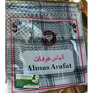 SORBAN ASLI SAUDI Surban Imamah Arab Almas Arafat Shemagh Merah Hitam ...