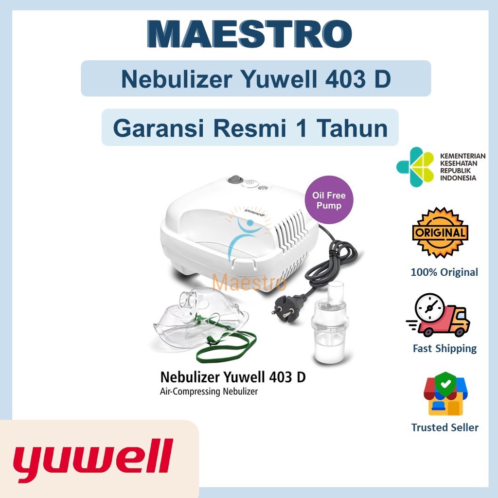Jual Yuwell 403D Nebulizer Air Compressing Alat Terapi Uap Nafas 403 D ...