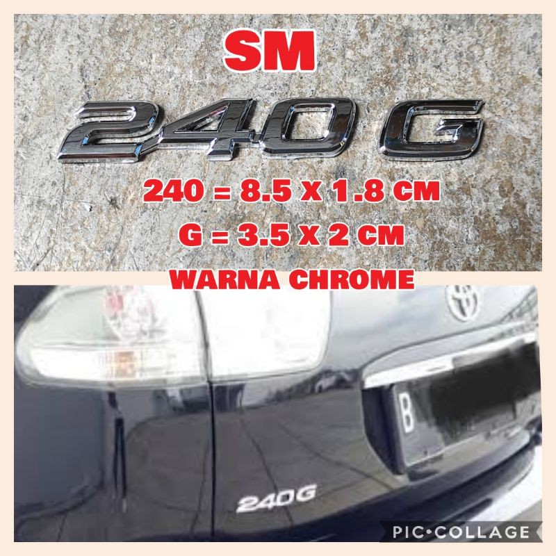 Jual emblem tulisan 240G kecil untuk toyota harrier 240 G | Shopee Indonesia