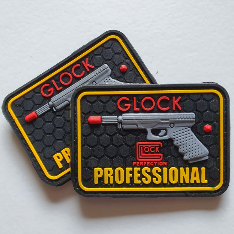 Jual patch rubber logo glock professional sniper - rubber patch tactical - tempelan emblem karet ...