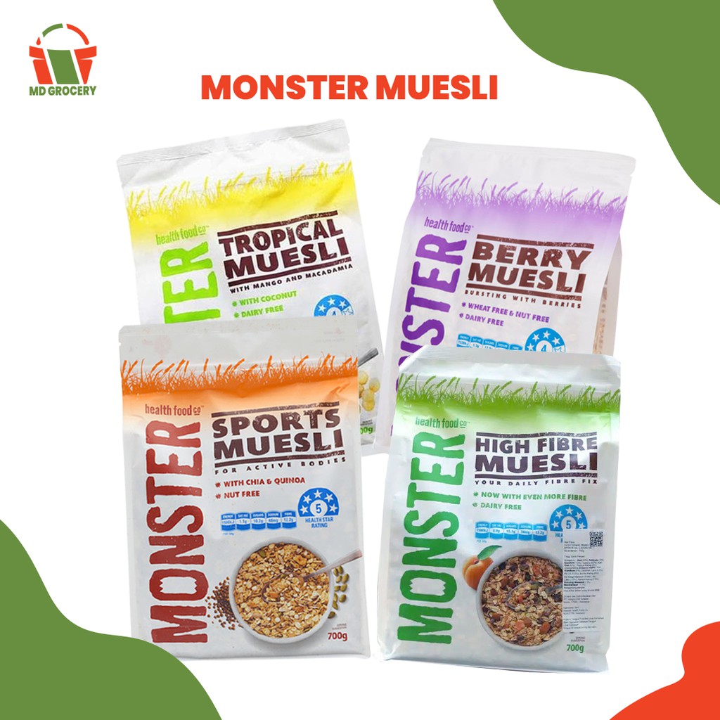 Monster Muesli - High Fibre/Tropical Muesli/Sport (700gr) | Berry ...