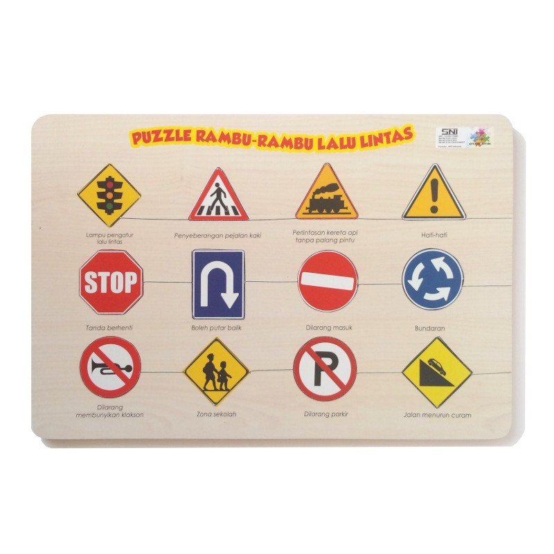 Jual Puzzle Rambu Lalu-lintas Kayu - Wooden Traffic Sign Mainan Edukasi ...