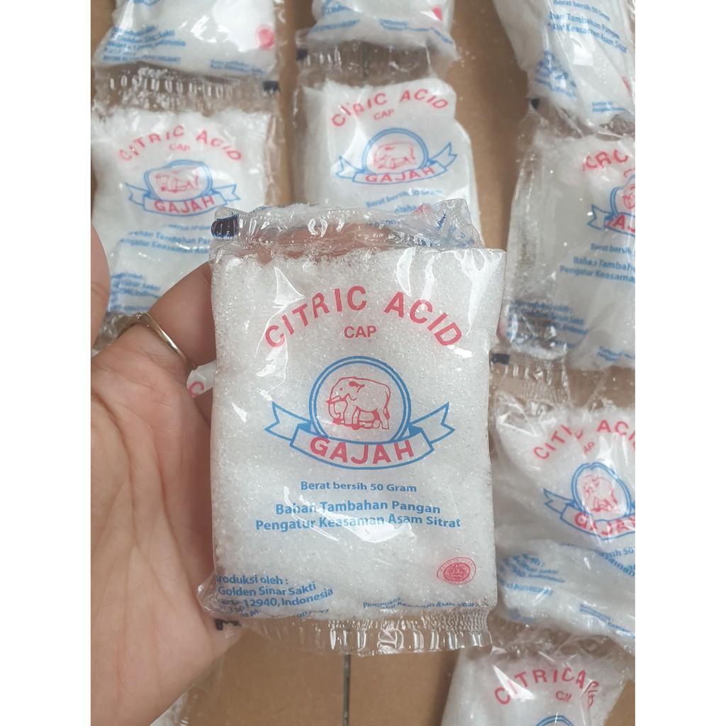 Jual Citrun / Citric Acid cap GAJAH 50gr / Asam Sitrat Indonesia|Shopee ...