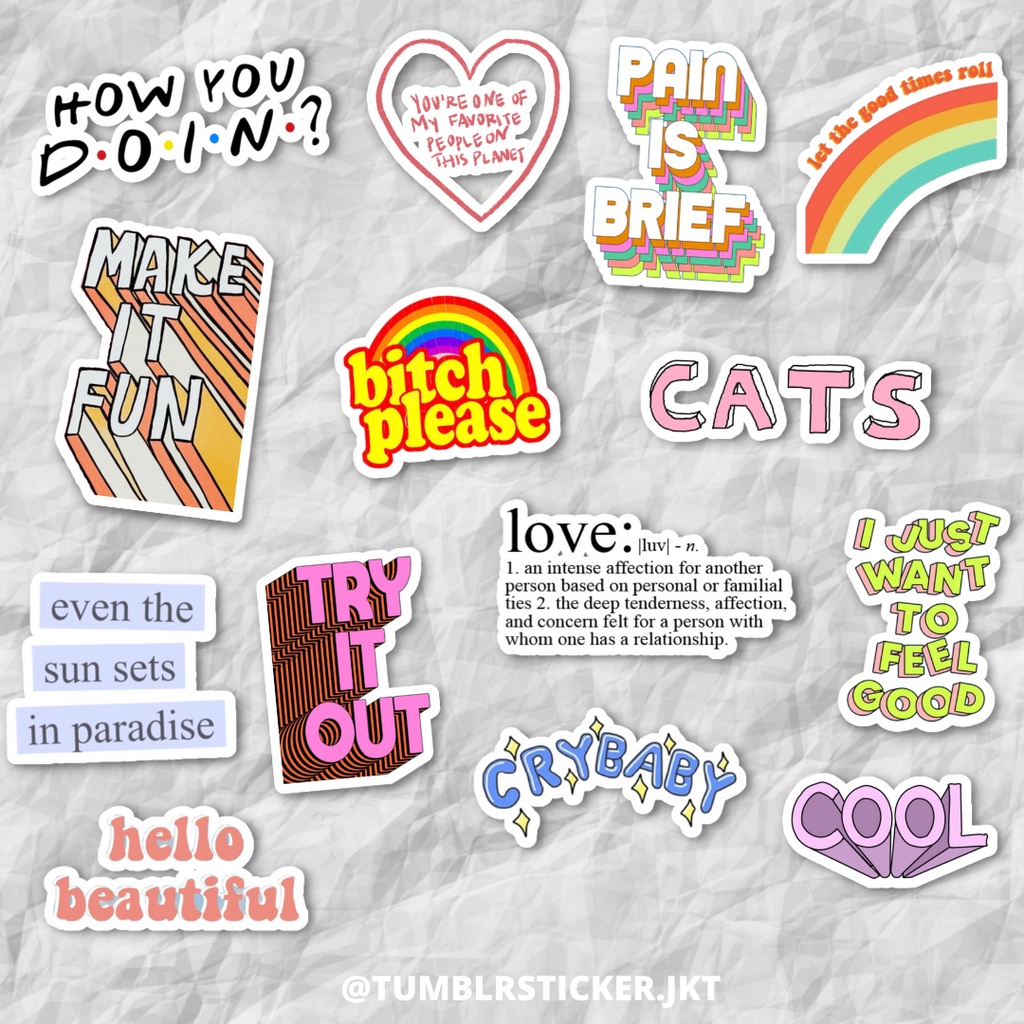 Jual STICKER AESTHETIC Text Pack | STICKER AESTHETIC LAPTOP | STICKER ...