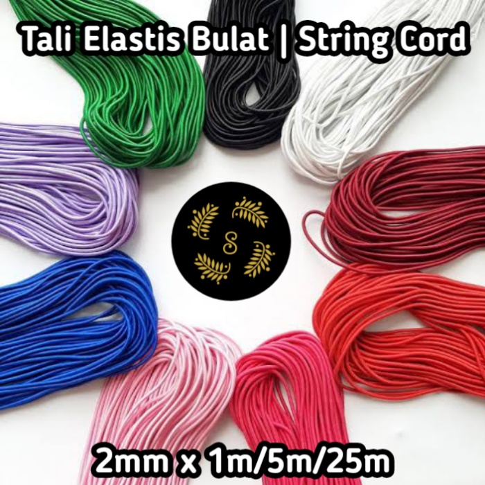 Jual Tali Elastis Bulat 2mm/ Tali String Cord / Harga Meteran Murah ...