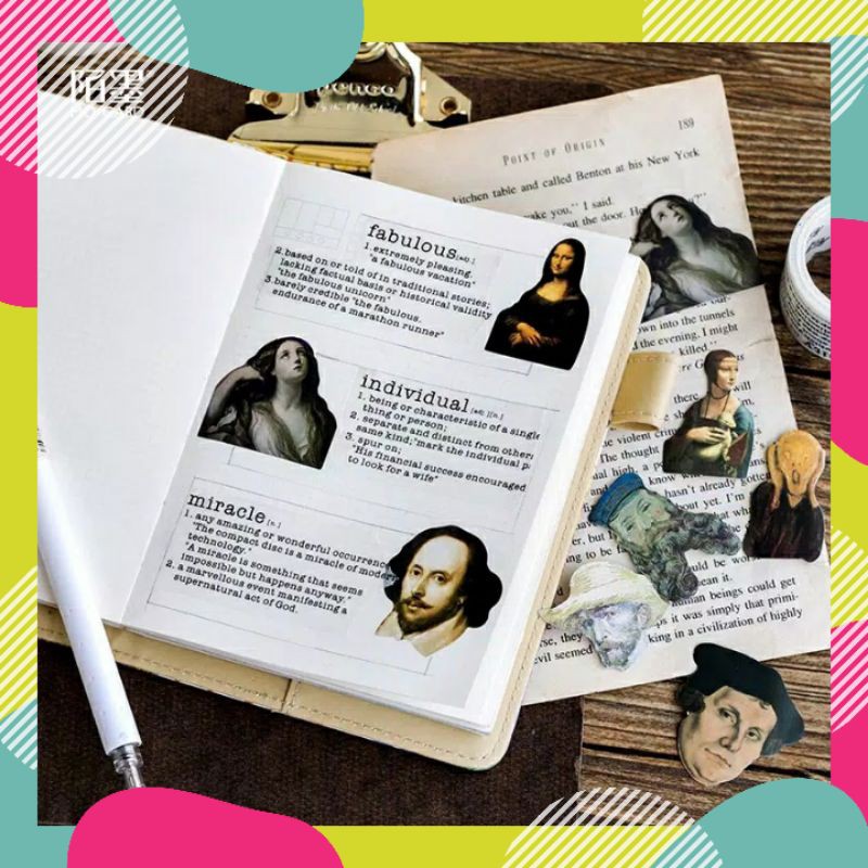 Jual 45 pcs stiker lukisan box kuning | Shopee Indonesia