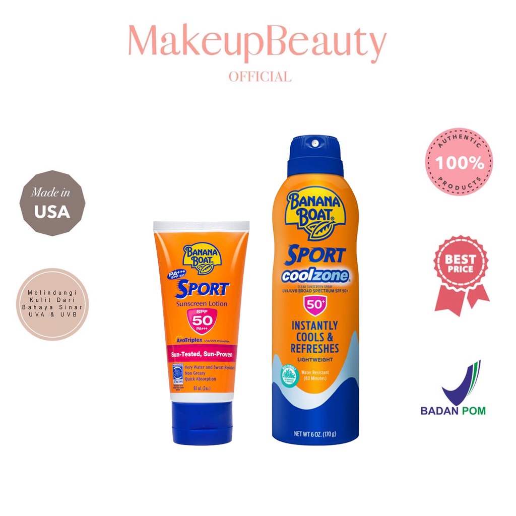 Jual BANANA BOAT Sunscreen / Sunblock SPF 50 PA++++ - Ultramist Sport ...