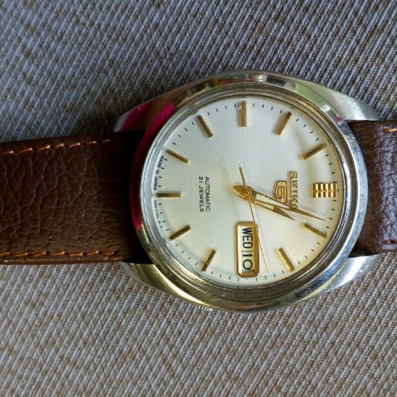 Jual Jam tangan Seiko 5 automatic white linen dial jam Seiko 7s26A jam vintage jam kuno jam ...
