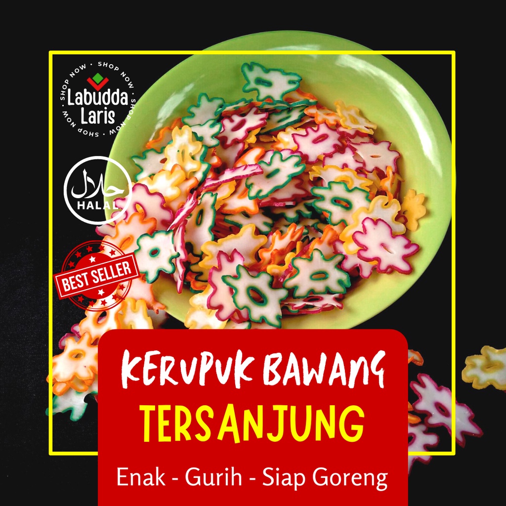 Jual 250 Gram Kerupuk Tersanjung Kerupuk Bawang Bentuk Bunga Krupuk ...