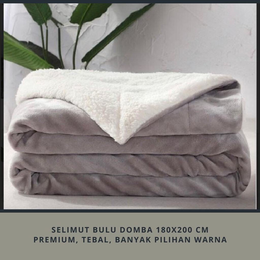 Selimut Bulu Domba Kualitas Super Premium Impor 180 x 200 cm termasuk ...
