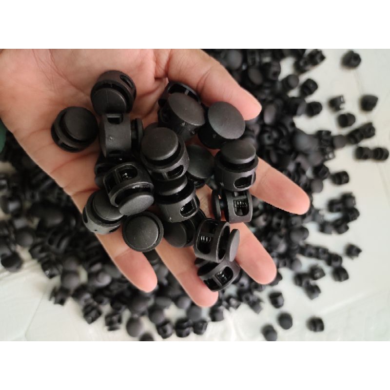 Jual 1pak besar stoper knop hitam UK 1,4 mm | Shopee Indonesia