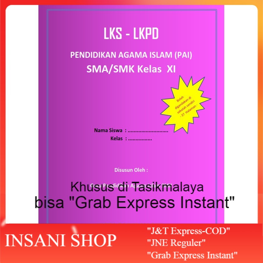 Jual Lembar Kerja Siswa Pai Kelas Xi Lks Lkpd Lk Lembar Kerja