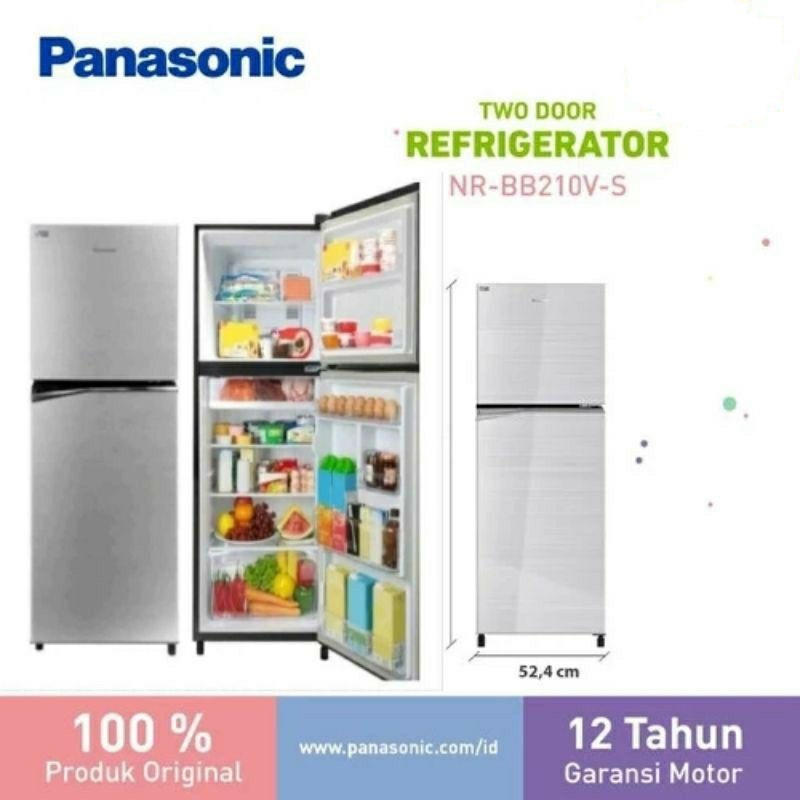 Jual Kulkas Panasonic NR-BB210VH 2 Pintu EcoNavi Inverter | Shopee ...