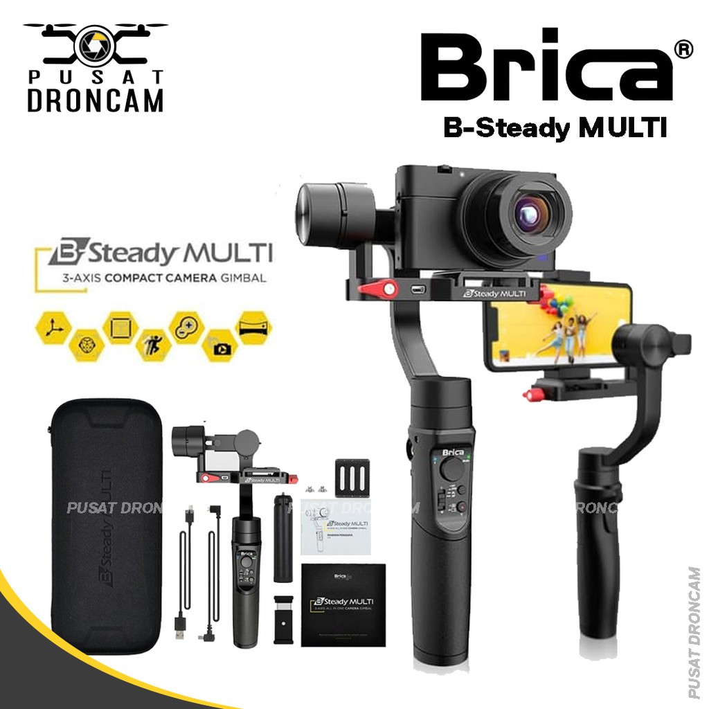 Brica B-Steady - BSteady Multi - 3 Axis Compact Camera Gimbal - Black ...