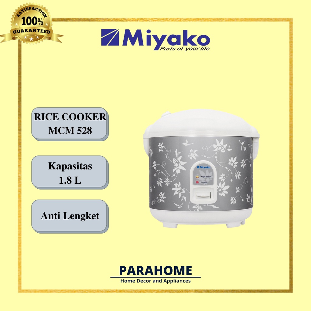 Jual Miyako Magic Com MCM 528 Silver Magic Com Rice Cooker 1.8 Liter ...