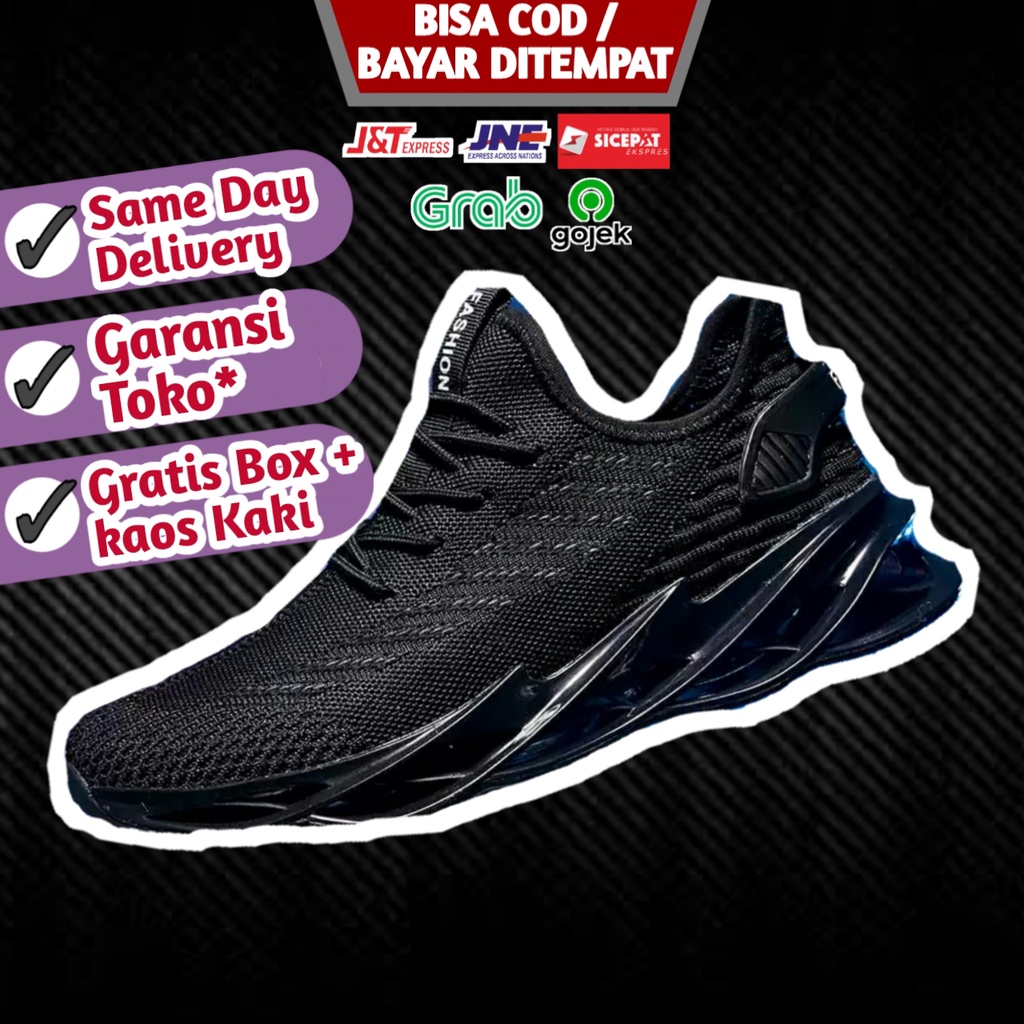 Jual SEPATU SNEAKERS HITAM POLOS / SEPATU FULL BLACK / SEPATU FULL ...