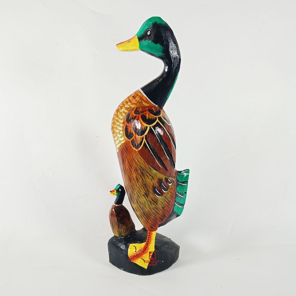 Jual Patung Bebek Kayu Berdiri Besama Anak | Shopee Indonesia