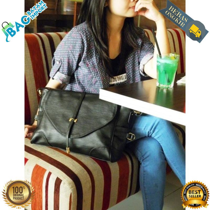 Jual Tas premium wanita cewek Mango POSTMAN Leather tebal anti ngelupas import batam barang ...