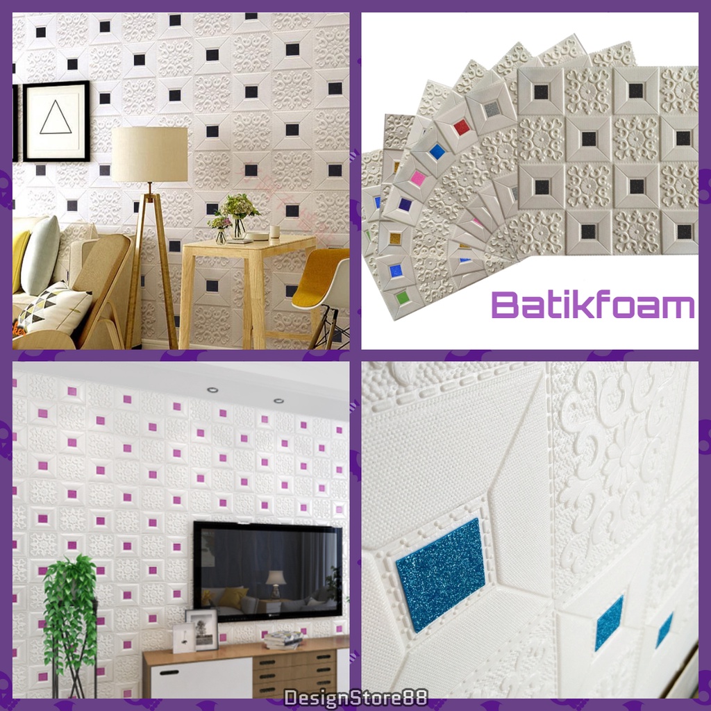 Jual Wallpaper 3D Foam Motif Batik Brickfoam Murah Kualitas Premium ...