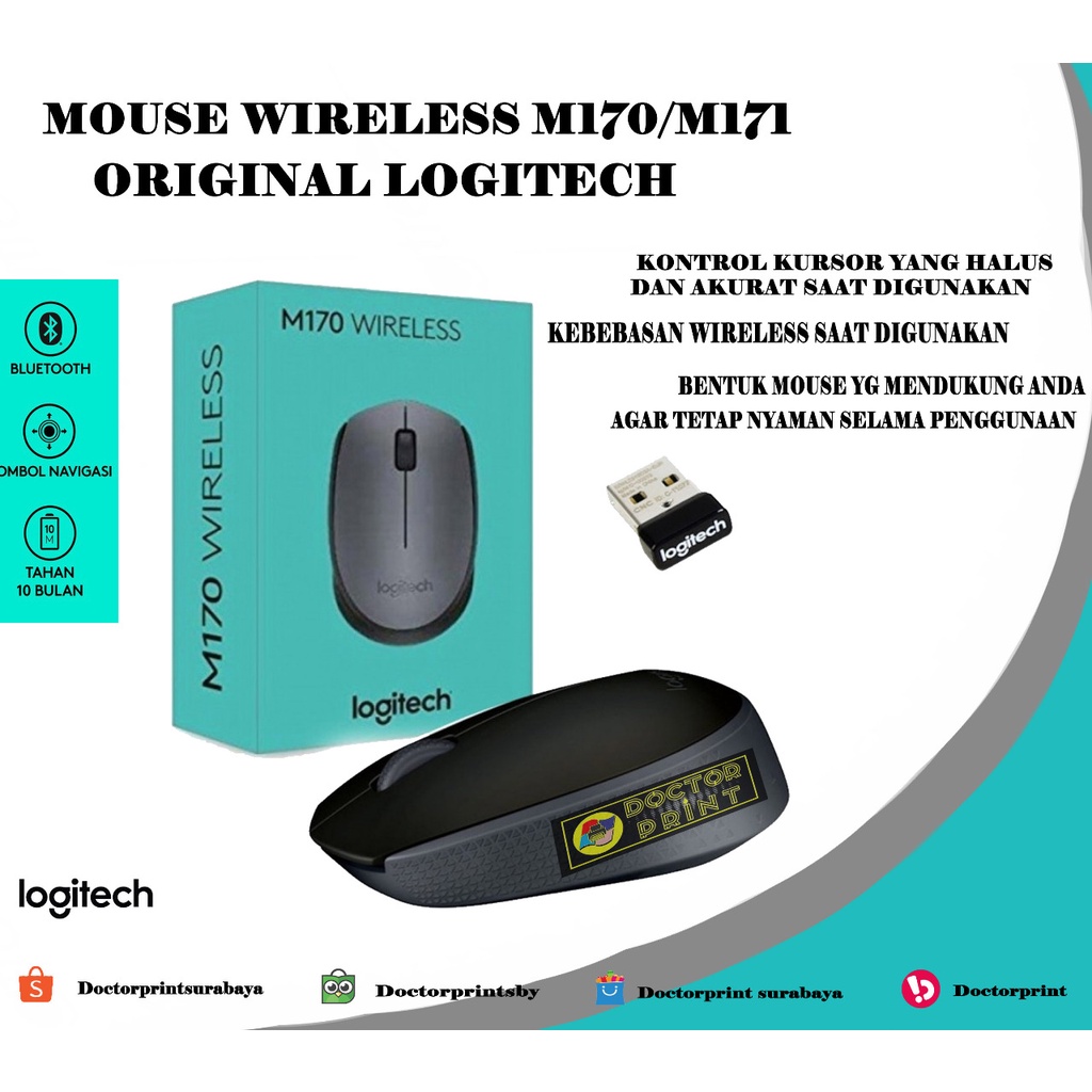 Jual LOGITECH WIRELESS MOUSE M170 ORIGINAL | Shopee Indonesia