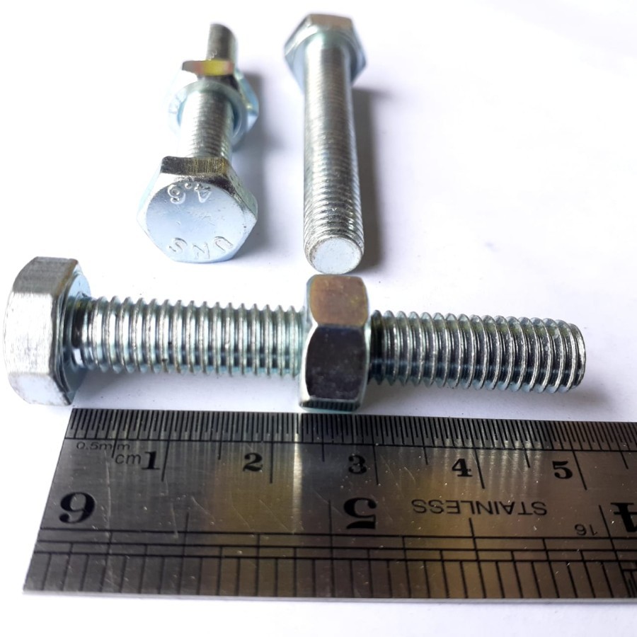 Jual BAUT MUR M8 X 50 PUTIH BMP M8X50 PANJANG 5CM 5 CM KUNCI 13 GALVANIZ GALVANIS | Shopee Indonesia