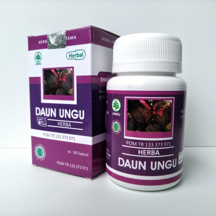 Jual Obat Wasir dan sembelit Original Kapsul HIU Daun Ungu isi 60 kaps Original | Shopee Indonesia