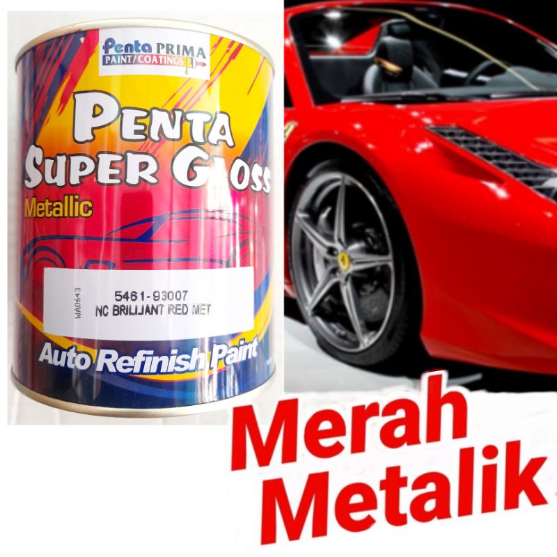Jual Cat Penta Super Gloss Brilliant Red Met Merah Metalik 200ml ...