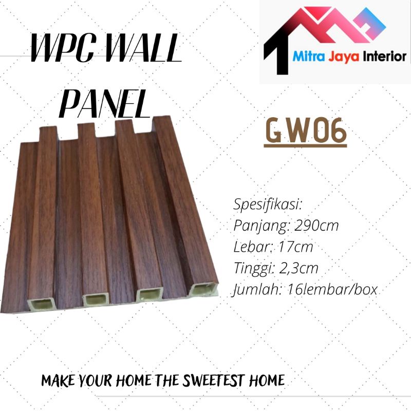 Jual kisi kisi partisi dinding WPC GW-06 tinggi 2,3cm/batang | Shopee ...