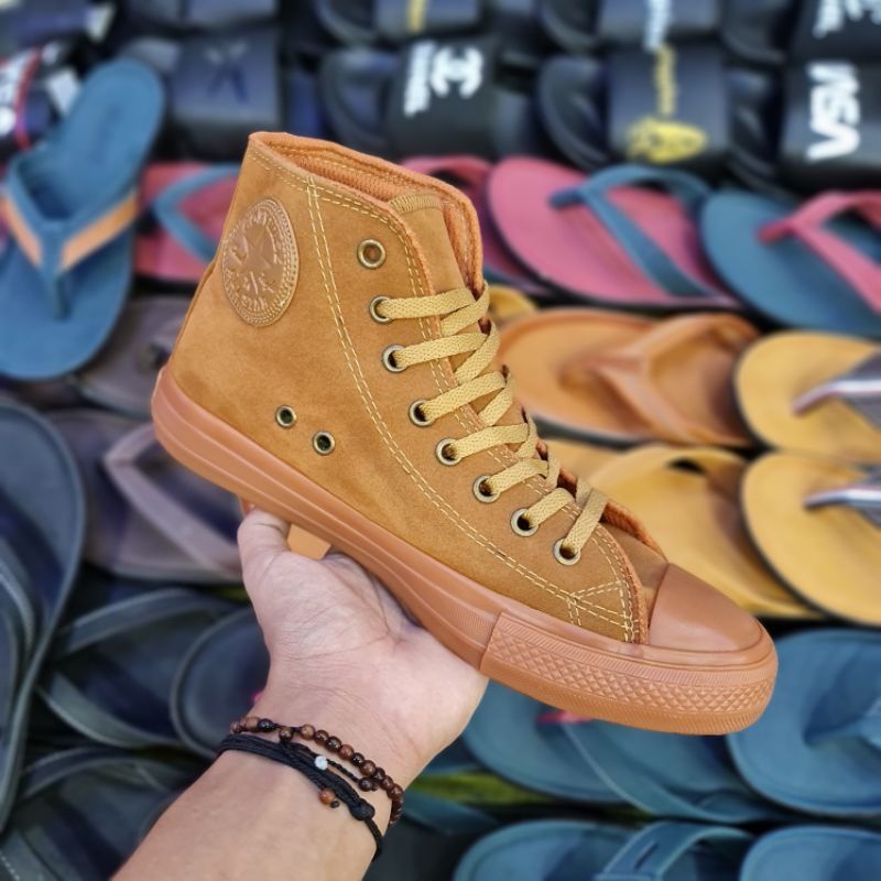 Jual LIMITED !! CONVERSE KULIT SUEDE TINGGI PREMIUM COKLAT MUDA ...