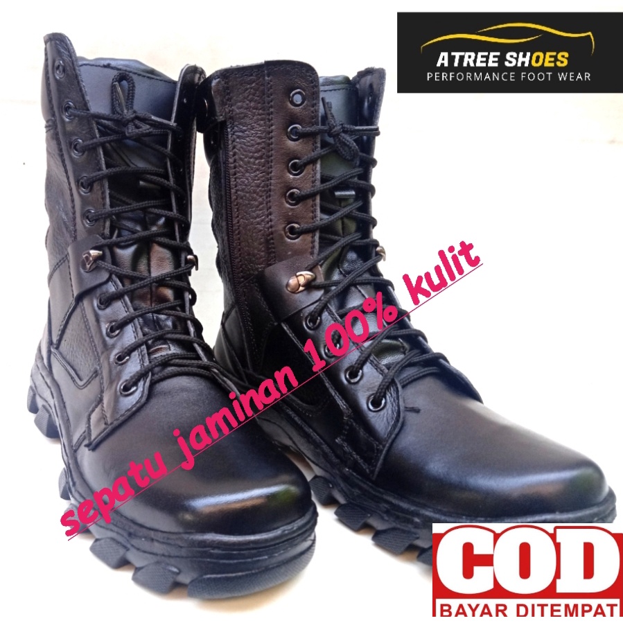 Jual SEPATU PDL BRIMOB TNI AD POLRI SATPOL PP SCURTY KULIT SAPI ASLI ...