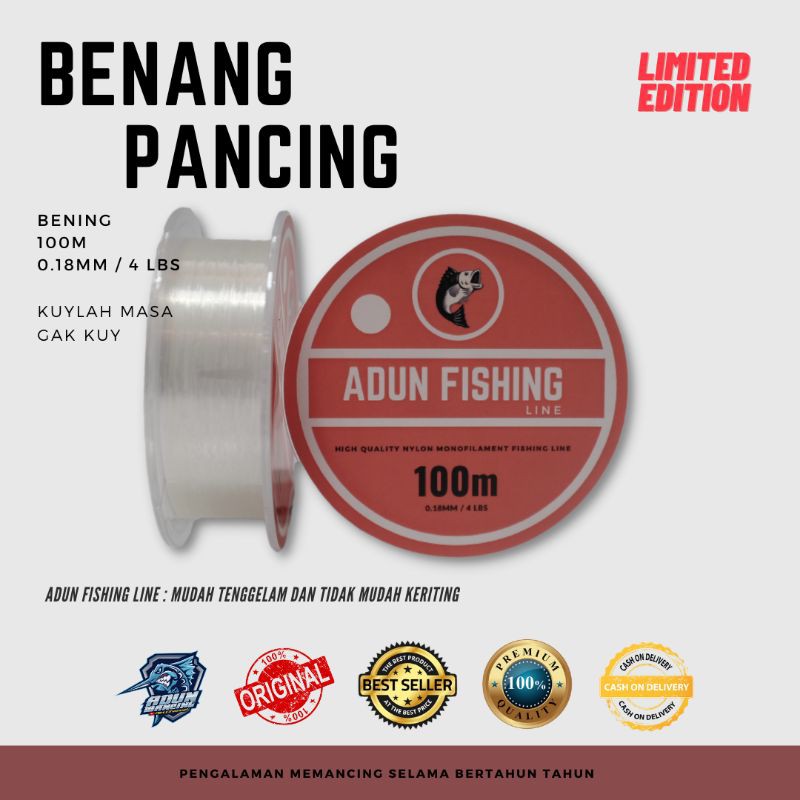 Jual Senar Pancing Nilon Monofilament Adun Fishing Line 100m Untuk ... Jual Senar Pancing Nilon Monofilament Adun Fishing Line 100m Untuk ...