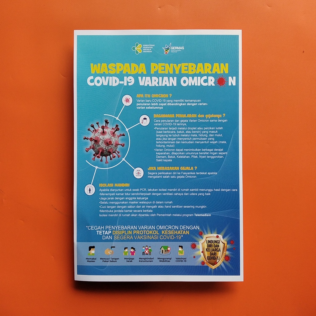 Jual Poster Waspada Penyebaran Covid Varian Omicron - Poster Omicron ...