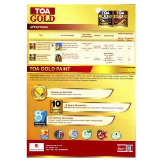 Jual Cat TOA Gold WAterbased 0.946 liter | Shopee Indonesia