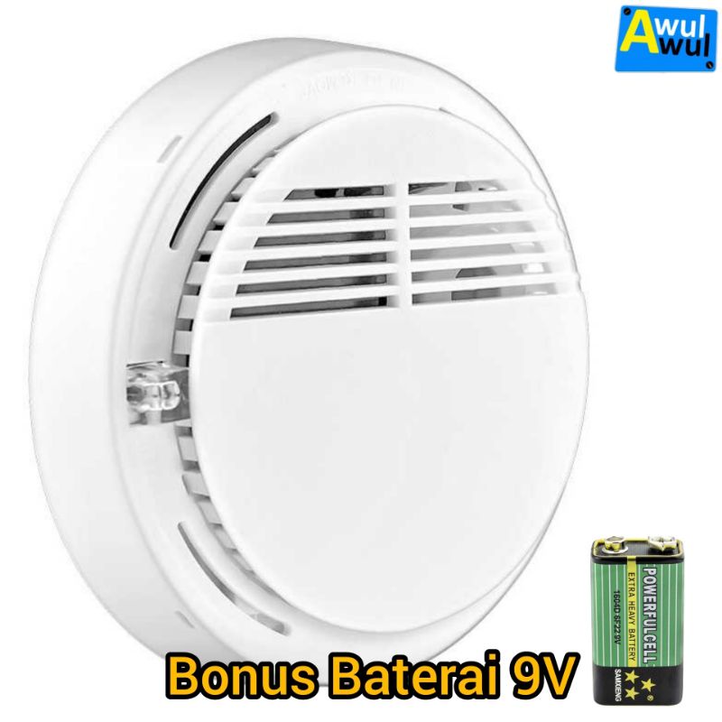 Jual Smoke Detector Alarm Pendeteksi Asap Kebakaran (Bonus Baterai 9V ...