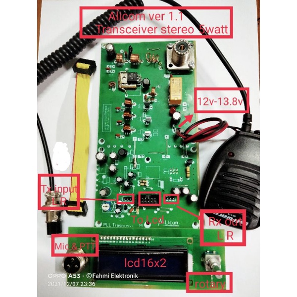 Jual kit modul pemancar fm dan penerima ( transceiver ) alicom ver1.3 ...