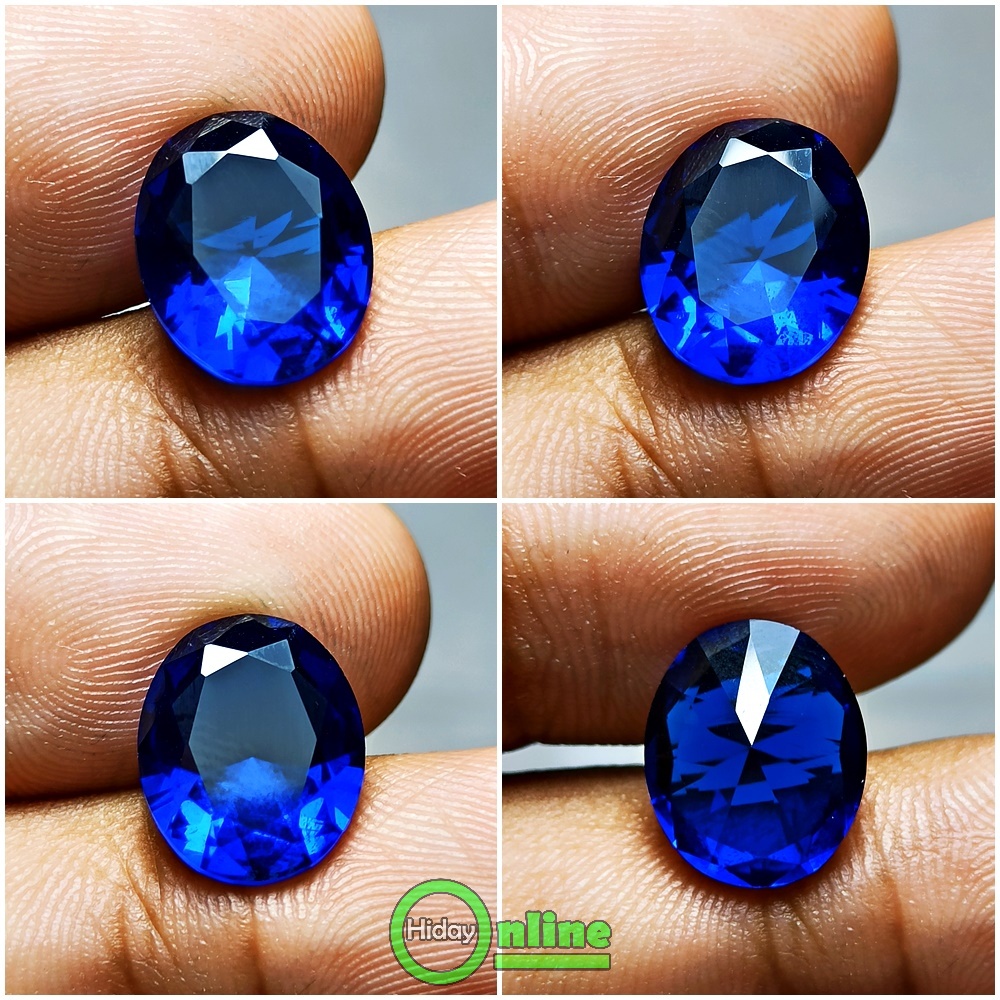 Jual BATU PERMATA KING SAFIR ROYAL BLUE OVAL CUTTING | Shopee Indonesia