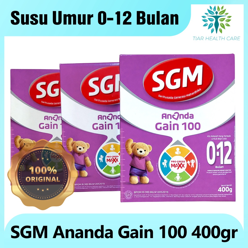 Jual SGM Ananda Gain 100 400gr Susu Formula Bayi 0-12 Bulan - Tiar ...