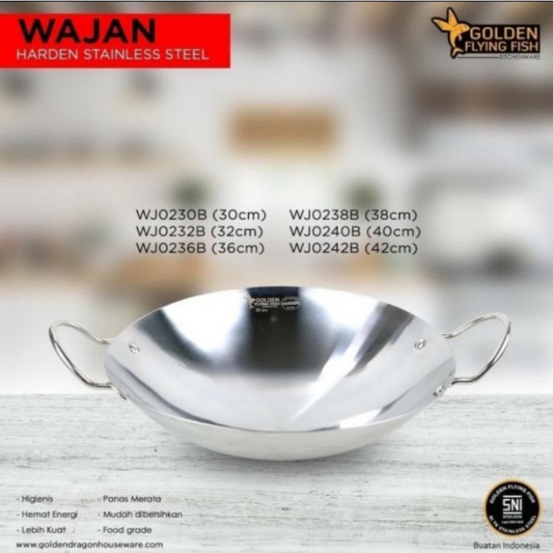 Jual Golden Flying Fish - Wok Pan Wajan Anti Lengket Stainless Harden ...